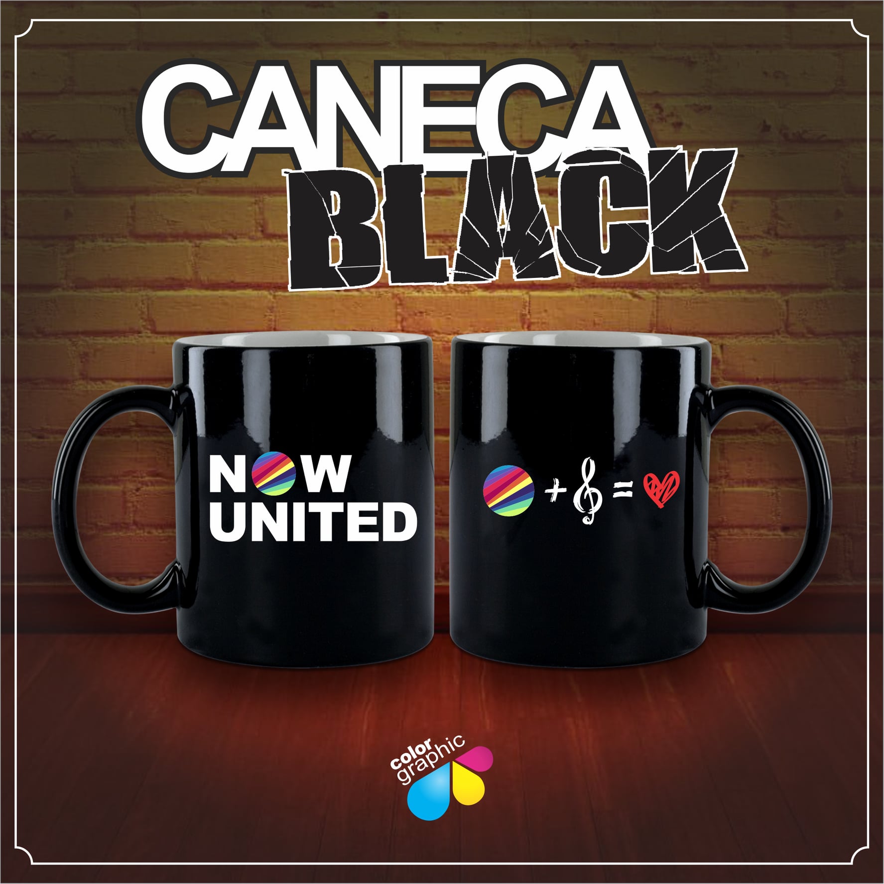 kit com 2 Canecas Black - Color Graphic